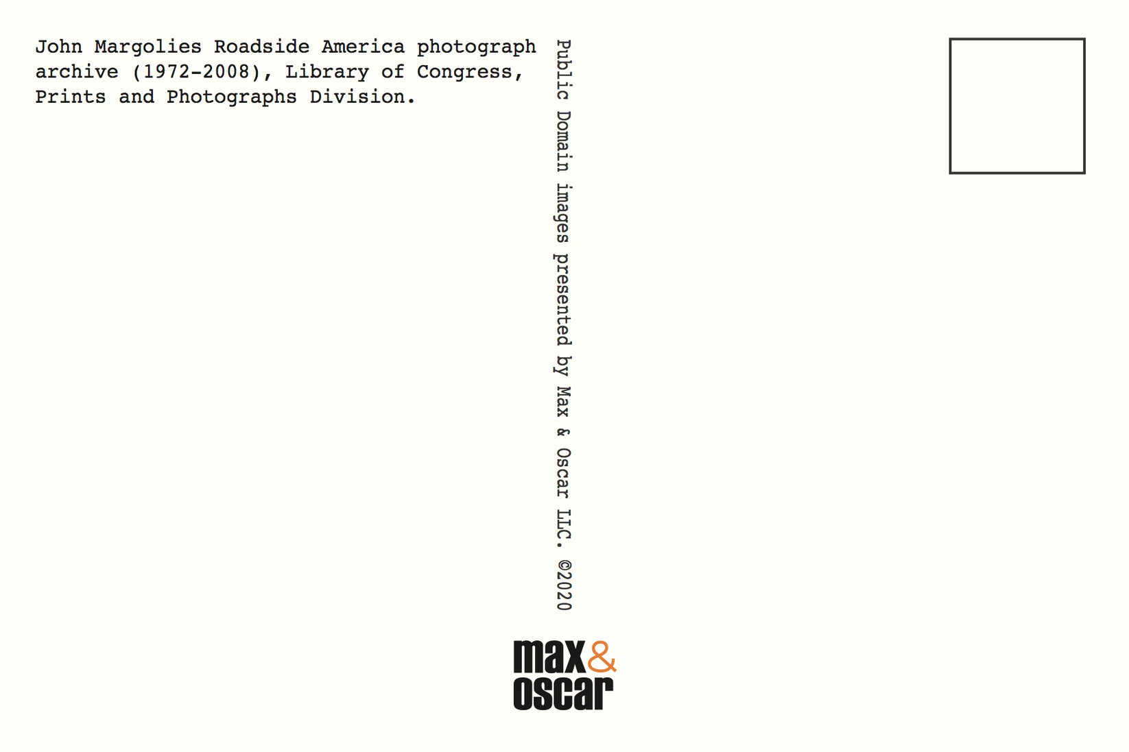 PIXIE DRIVE-IN POSTAL CARD – Max & Oscar